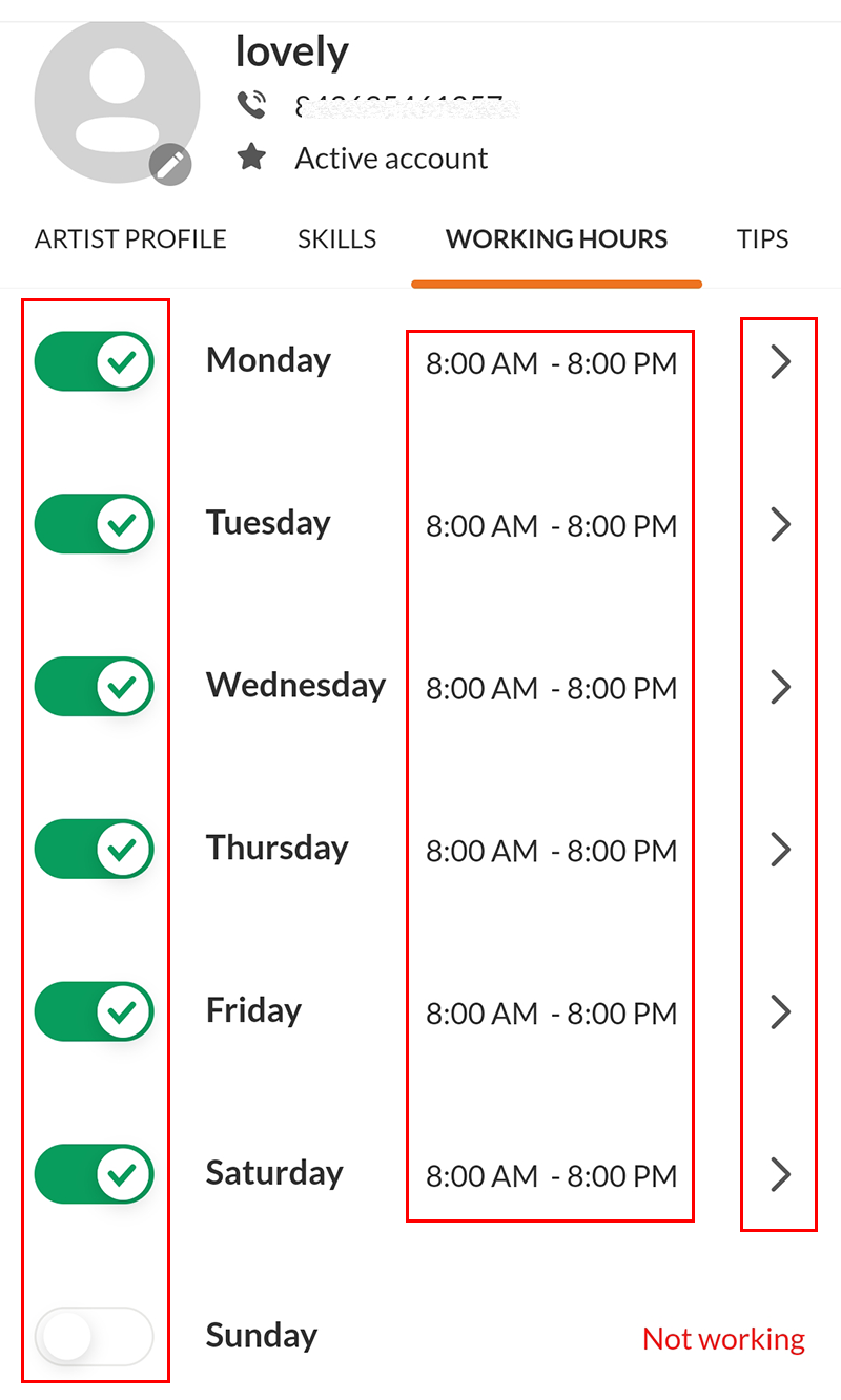 How to edit work schedules for artists – Maby Help Center
